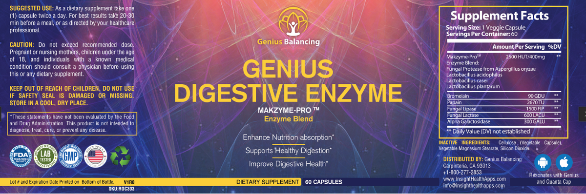 Genius Digestive Enzymes Nutrition | INSIGHT HEALTH APPS