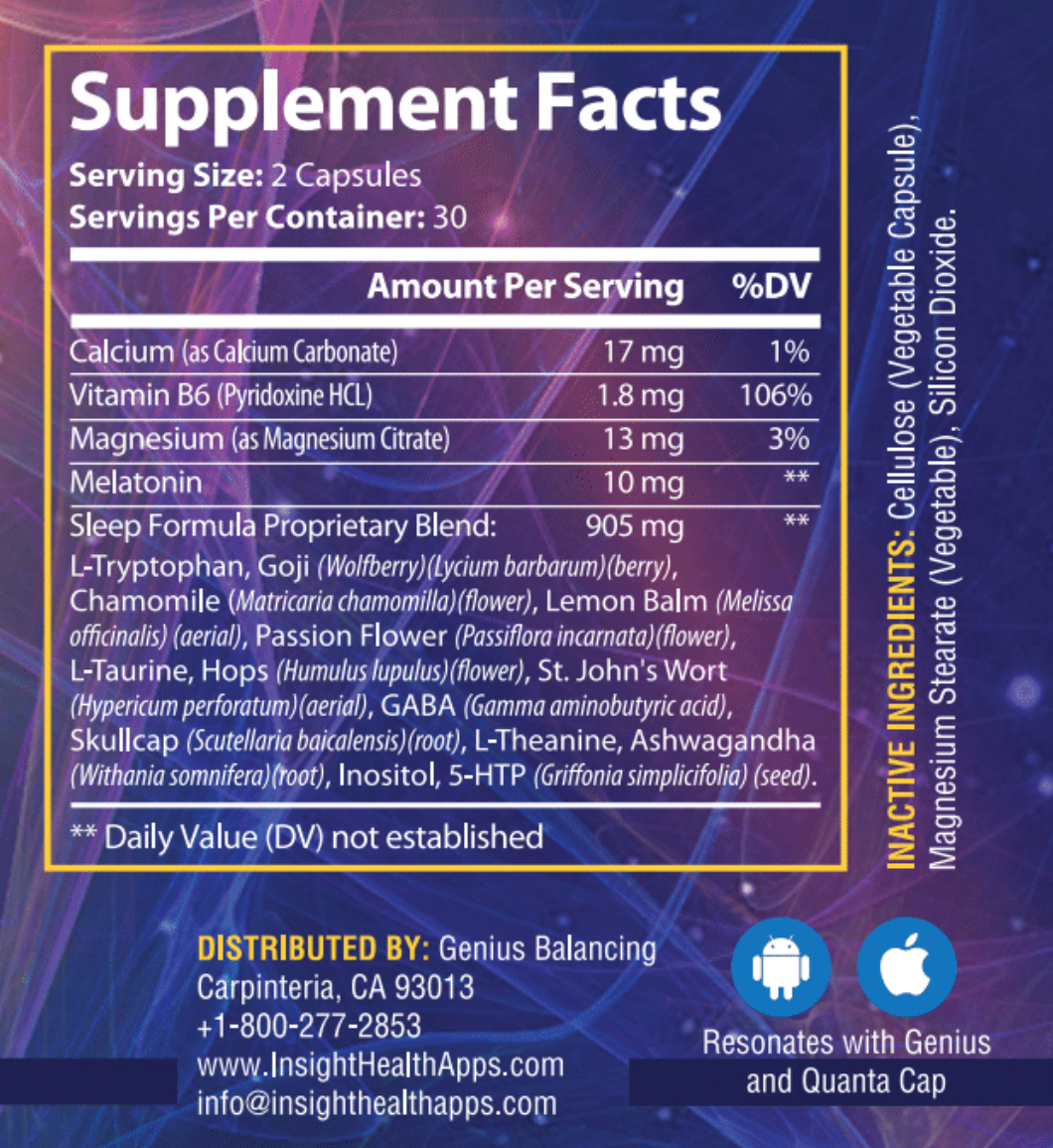 Sleep Aid Genius Balancing Nutrition | INSIGHT HEALTH APPS